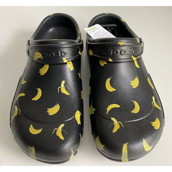 CROCS | Shoes | Mens Size 3 Crocs Bistro Banana Graphic Black Enclosed ...